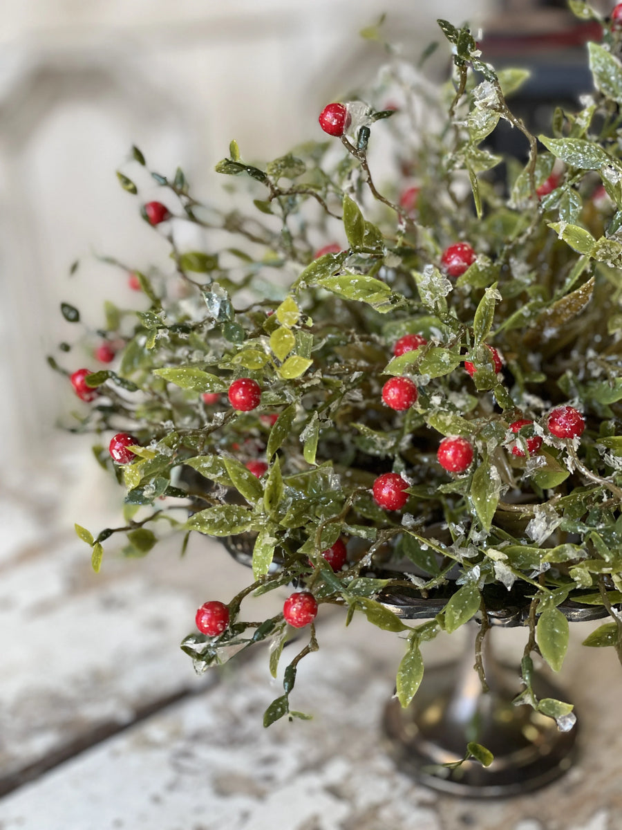 Winter Blaze Berry Half Sphere - Christmas Greenery - Winter Decor ...